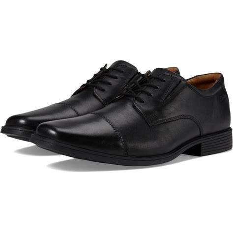 Clarks Shoes Clarks Mens Black Leather Tilden Captoe Oxford Shoes