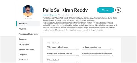 Palle Sai Kiran Reddy Online Resume Craftmycv