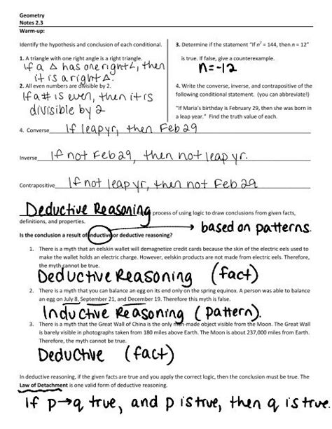 Geometry Notes 23 Warm Up Identify The Hypothesis And