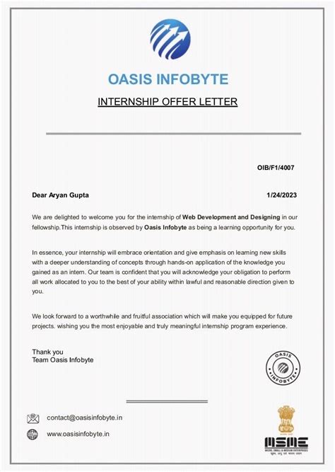 Aryan Gupta On Linkedin Webdevelopment Oasisinfobyte Intership Connections