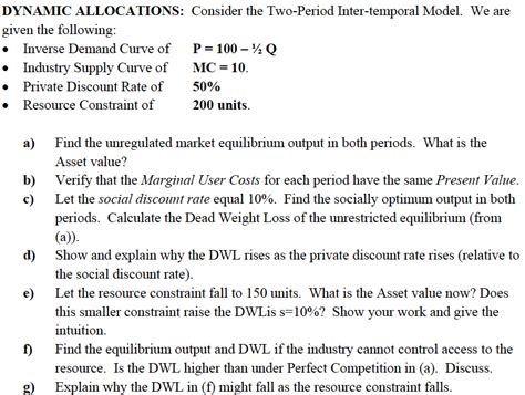 Dynamic Allocations Consider The Two Period