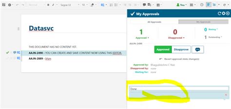 How To Set Comment In Polarion Approval Pages Of Livedoc As Shown In