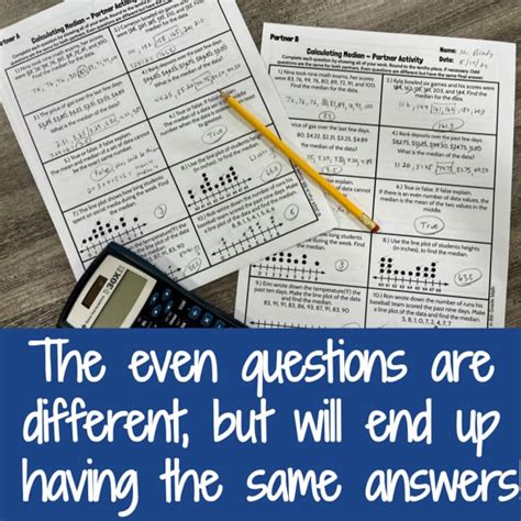 Calculating Median 6th Grade Partner Activity By Fun In 8th Grade Math