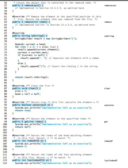 solved the implementation of the methods contains e e