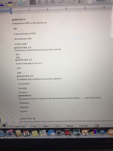 Solved QUESTION 21 A Declarative DML Is Also Known As SQL A Chegg