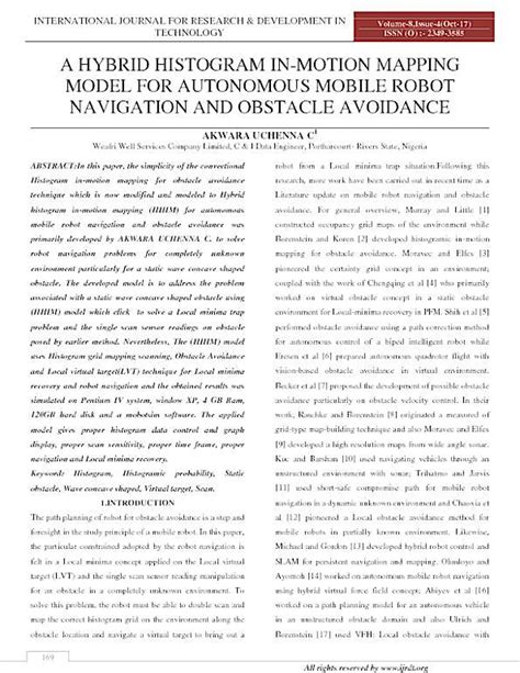 A Hybrid Histogram In Motion Mapping Model For Autonomous Mobile Robot