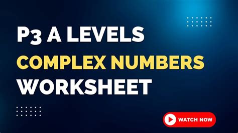 P3 Complex Numbers Worksheets Part 1 9709 Worksheets Library