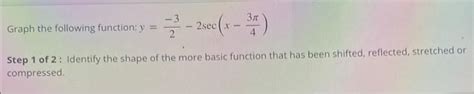 solved 3 3л graph the following function y 2sec x 4