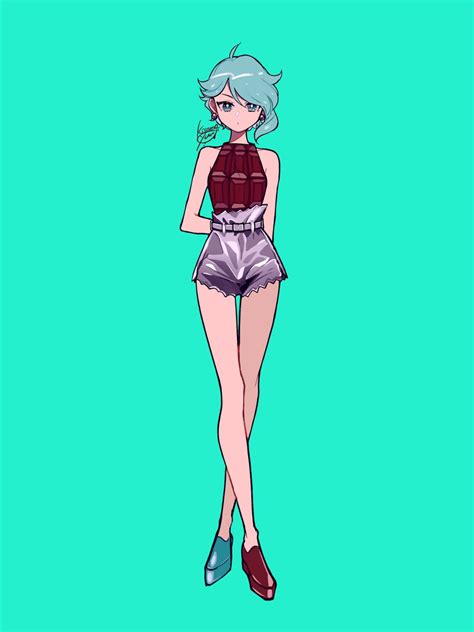 The Big Imageboard Tbib 1girl Aqua Background Aqua Eyes Aqua Hair