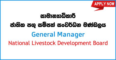 General Manager National Livestock Development Board Job Vacancies 2023 Isharaiz Job Hub