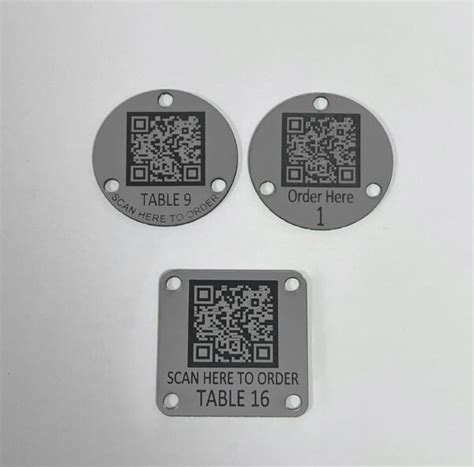 Steel Effect Qr Code Table Numbers Commercial Picnic Benches