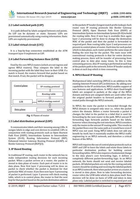 Irjet Performance Analysis Of Mpls Vpn And Traditional Ip Network Pdf
