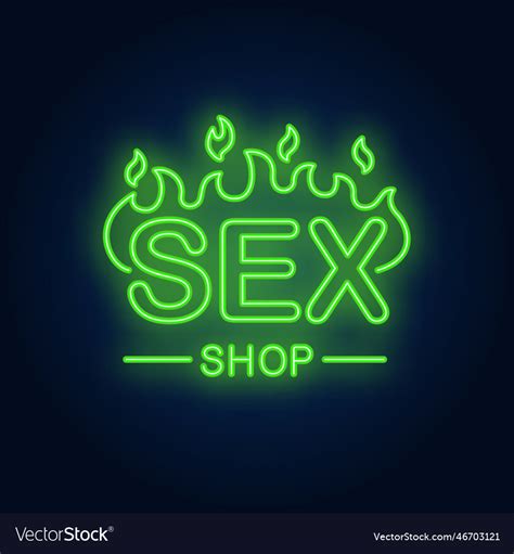 Sex Shop Lettering On Fire Neon Sign On Brick Vector Image Sex Shop Lettering On Fire Neon Sign On Brick Vector Image