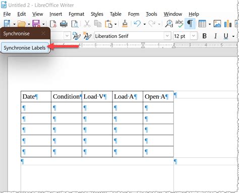 Insert Empty Table Into Each Label English Ask Libreoffice