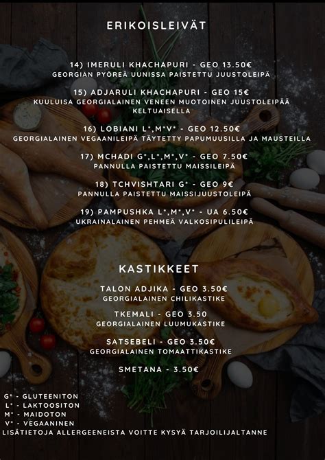 Menu Ravintola Megobaro