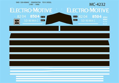 Microscale Decals N Scale Emd Sd90mac Demonstrator Diesel 1997 1999