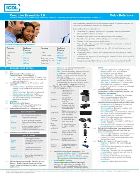 Icdl Computer Essentials 1 0 Qrg Pdf Icon Computing Operating System
