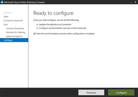 Install Azure AD Connect And Sync To Azure AD Cloud Build