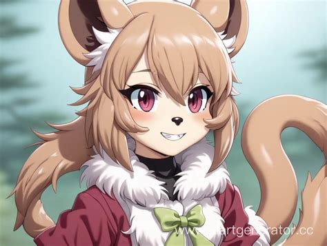 Adorable Furry Weasel Girl In Anime Style Ai Art Generator