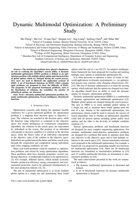 Pdf Dynamic Multimodal Optimization A Preliminary Study