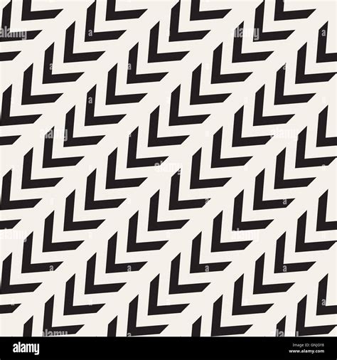 Vector Seamless Black And White Arrow Diagonal Lines Geometric Pattern