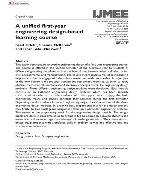 A Unified First Year Engineering Design Based Learning Course Pdf Engineering Truss