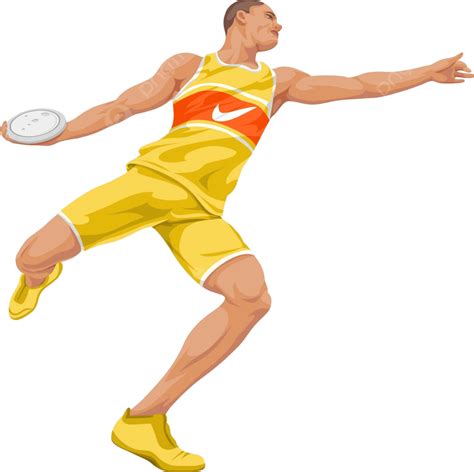 Vector Of Man Preparing To Throw Discus Sportsman Throw Background