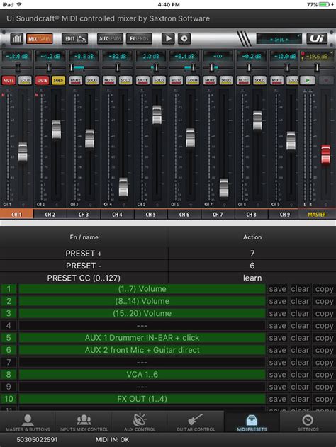 MIDI PRESETS And BANKS For MIDI Control Of Soundcraft Ui Mixers Ui12