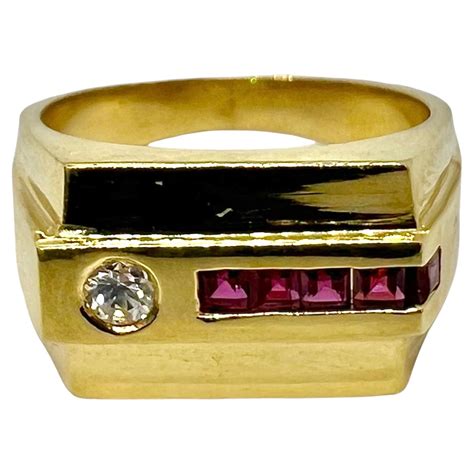 Sophia D Yellow Gold Ring With Ruby And Diamond For Sale At 1stdibs