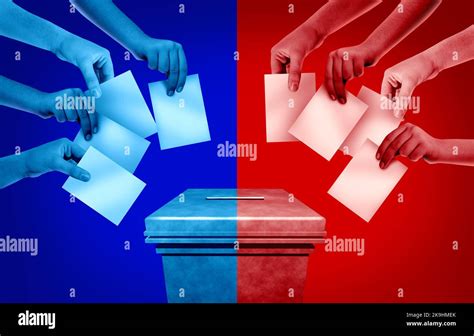 Divided Voters With Two American Political Groups And United States