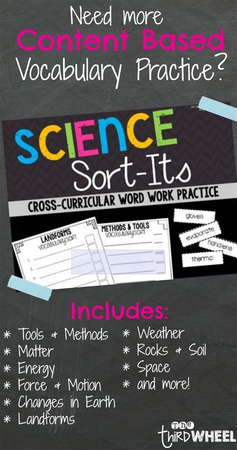 Science Vocabulary Word Work Activities Science Vocabulary Science Vocabulary Practice