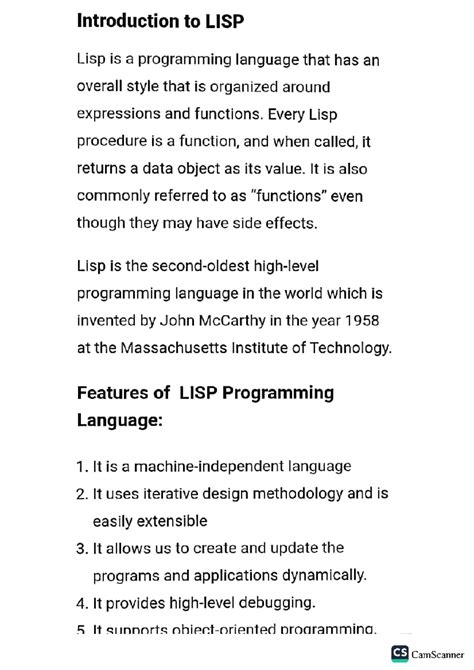 1 Intro To Common Lisp It Is An Introductory Lecture On Ai