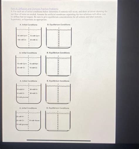 Solved Part Iii Diffusion And Osmosis Practice Problems 4