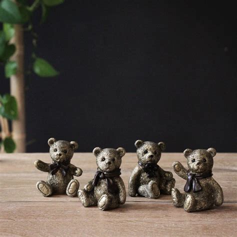 Set Of Four Teddy Bears By Sophie Macbain