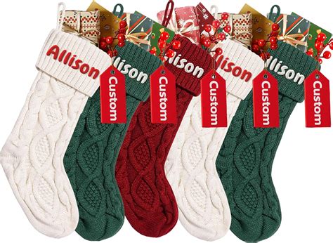 Dpdp Personalized Christmas Stockings Embroidered Names Knit