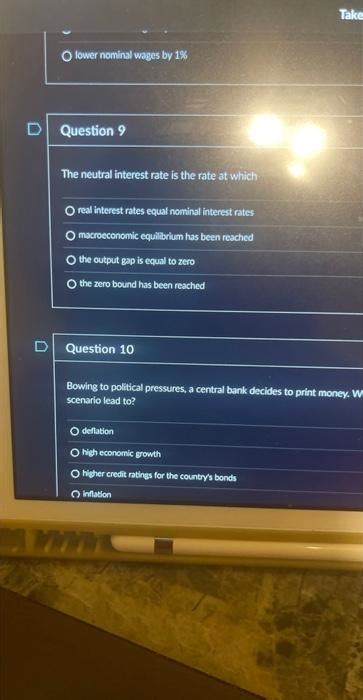 Solved The Neutral Interest Rate Is The Rate At Which Real