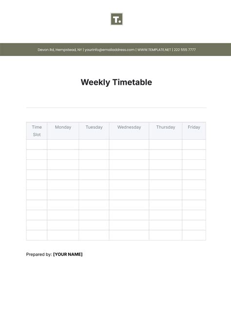 Free Teacher Timetable Template To Edit Online