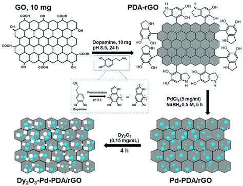 Schematic Diagram Of The Synthesis Process Of The Dy2o3 Pd Pda Rgo Download Scientific Diagram