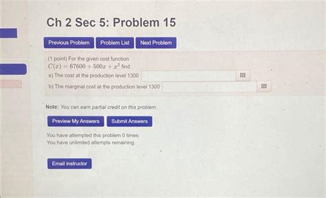 solved 1 point for the given cost function