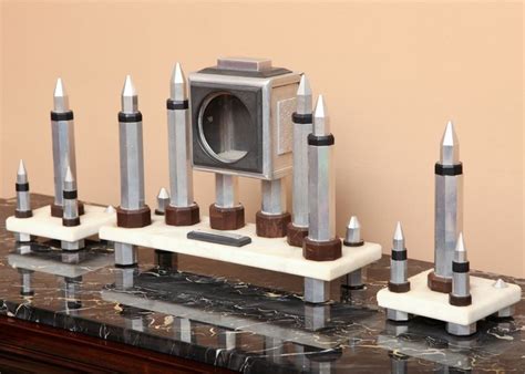 Modernist Unique Installation Modern Decorative Objects Unique Flooring Art Deco Clock