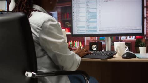 System Administrator Types Code Into Pc Developing Software Technology Stock Footage Ft User