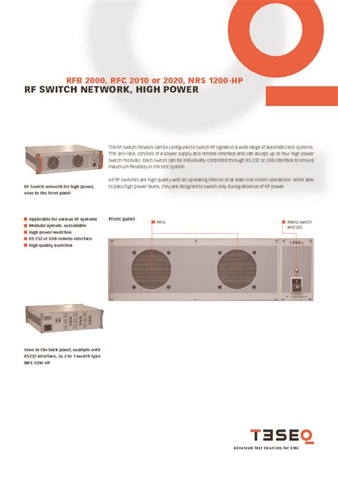 teseq rf switch network high power accelonix