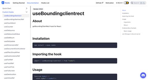 开源库 React Hooks 库 前端知识进阶 极客文档