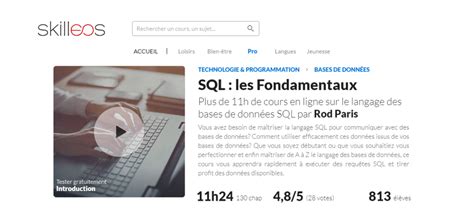Formation En Ligne Pour Apprendre Le Sql Notre Avis