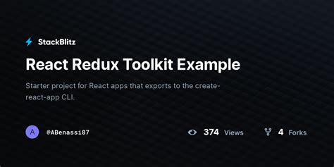 React Redux Toolkit Example Stackblitz
