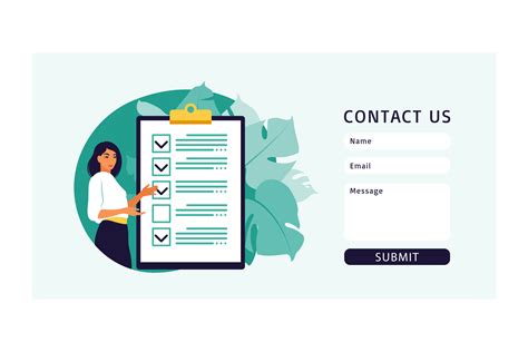 Contact Us Form Template For Web Checklist To Do List 3483432 Vector