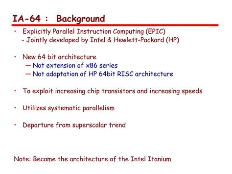 Ppt Ia 64 Architecture Think Intel Itanium Powerpoint Presentation Id519774