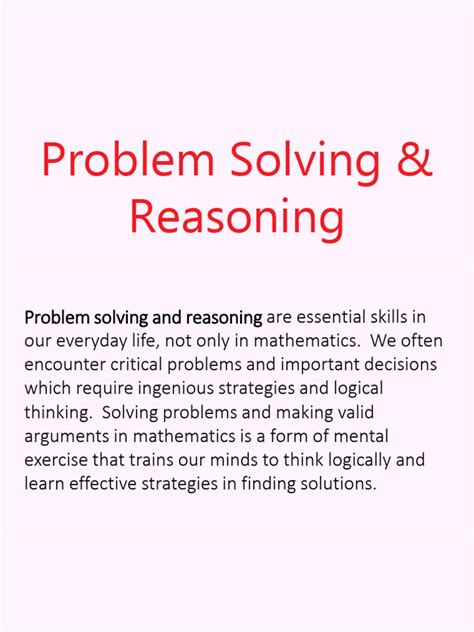 Module 3 Problem Solving Reasoning Part 1 2024 Pdf Reason