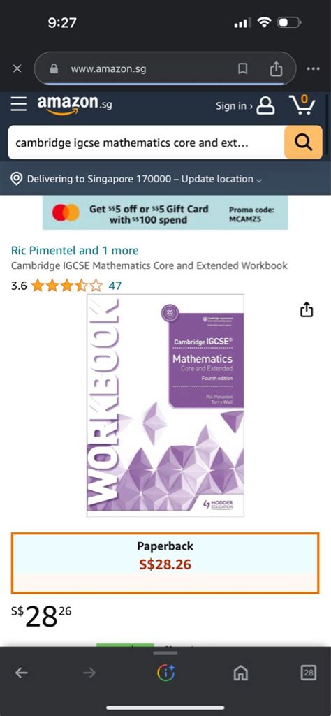 Cambridge Igcse Mathematics Core And Extended Fourth Edition Hobbies And Toys Books And Magazines