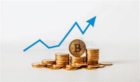 Bitcoin Value Rising Cryptocurrency Growth Stack Coins Upward Trend Arrow Increase Wealth